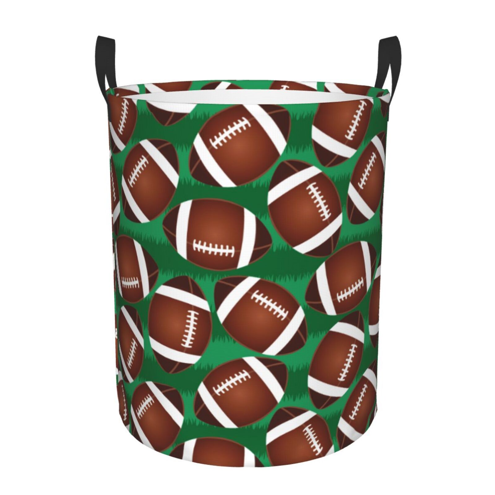 Laundry Basket, cute American football green grass Laundry Hamper ...