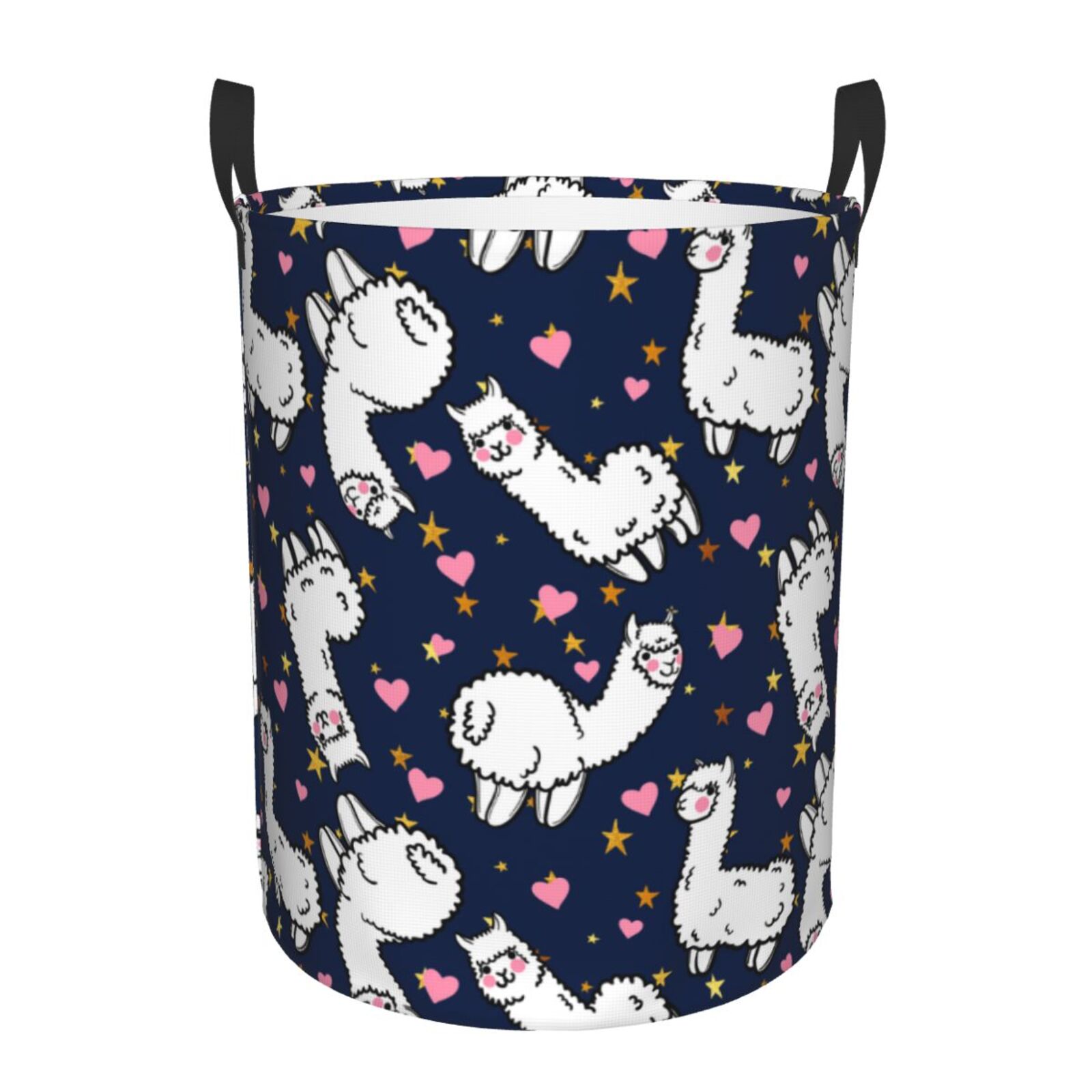 Laundry Basket, cute alpacas lama hearts star Laundry Hamper Waterproof ...