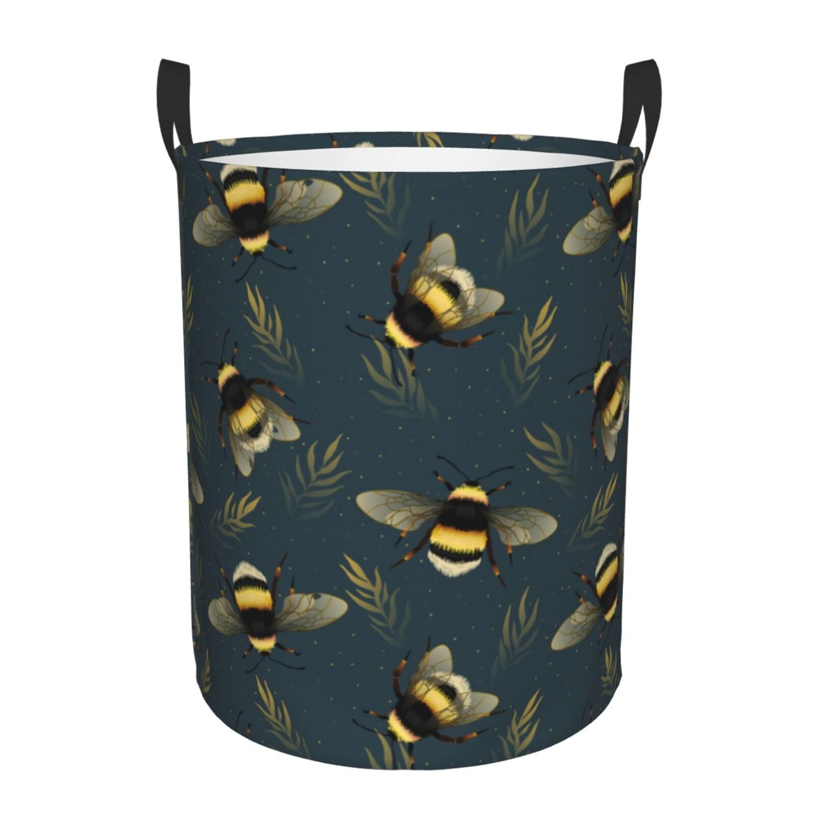 Laundry Basket, cute bee leaves dark Waterproof Laundry Hamper with ...