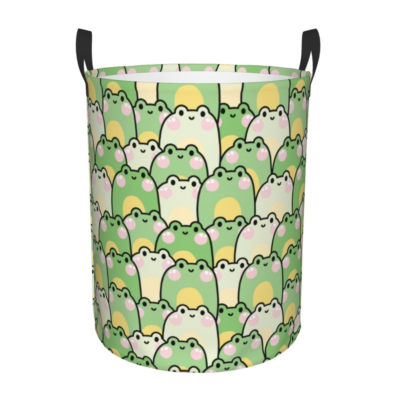 Laundry Basket, cute smile frog green Kawaii Laundry Hamper Waterproof ...