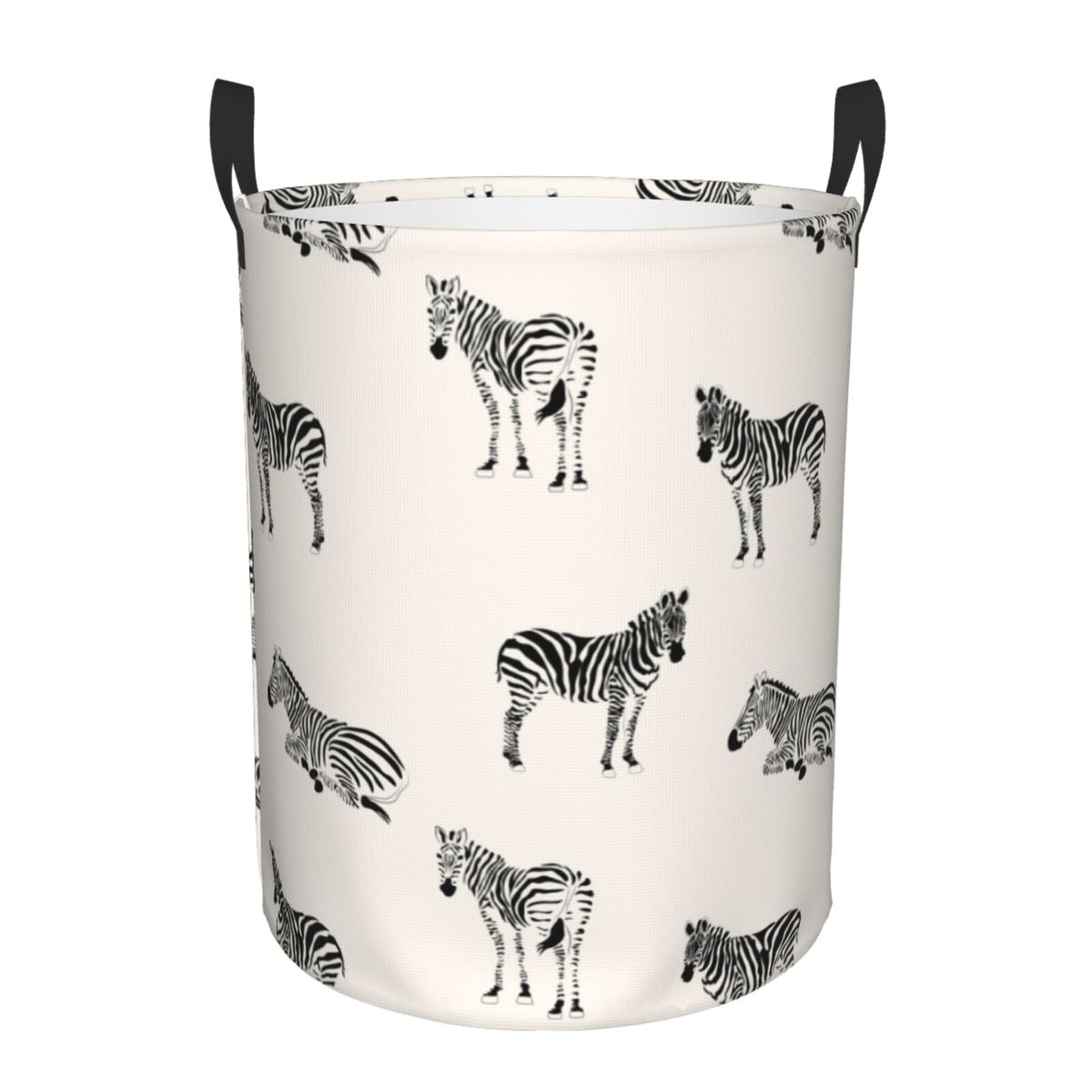 Laundry Basket, cute zebra Khaki Waterproof Laundry Hamper with Padded ...