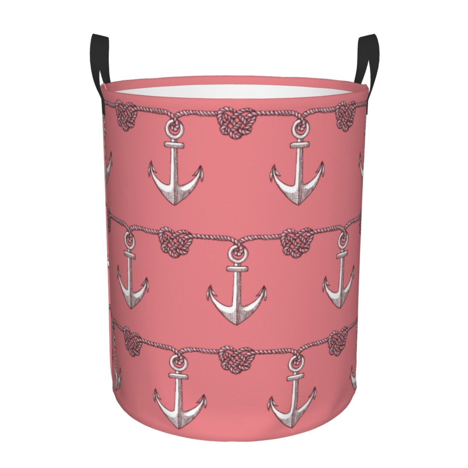 Laundry Basket, eternity knot heart anchor pink Laundry Hamper ...