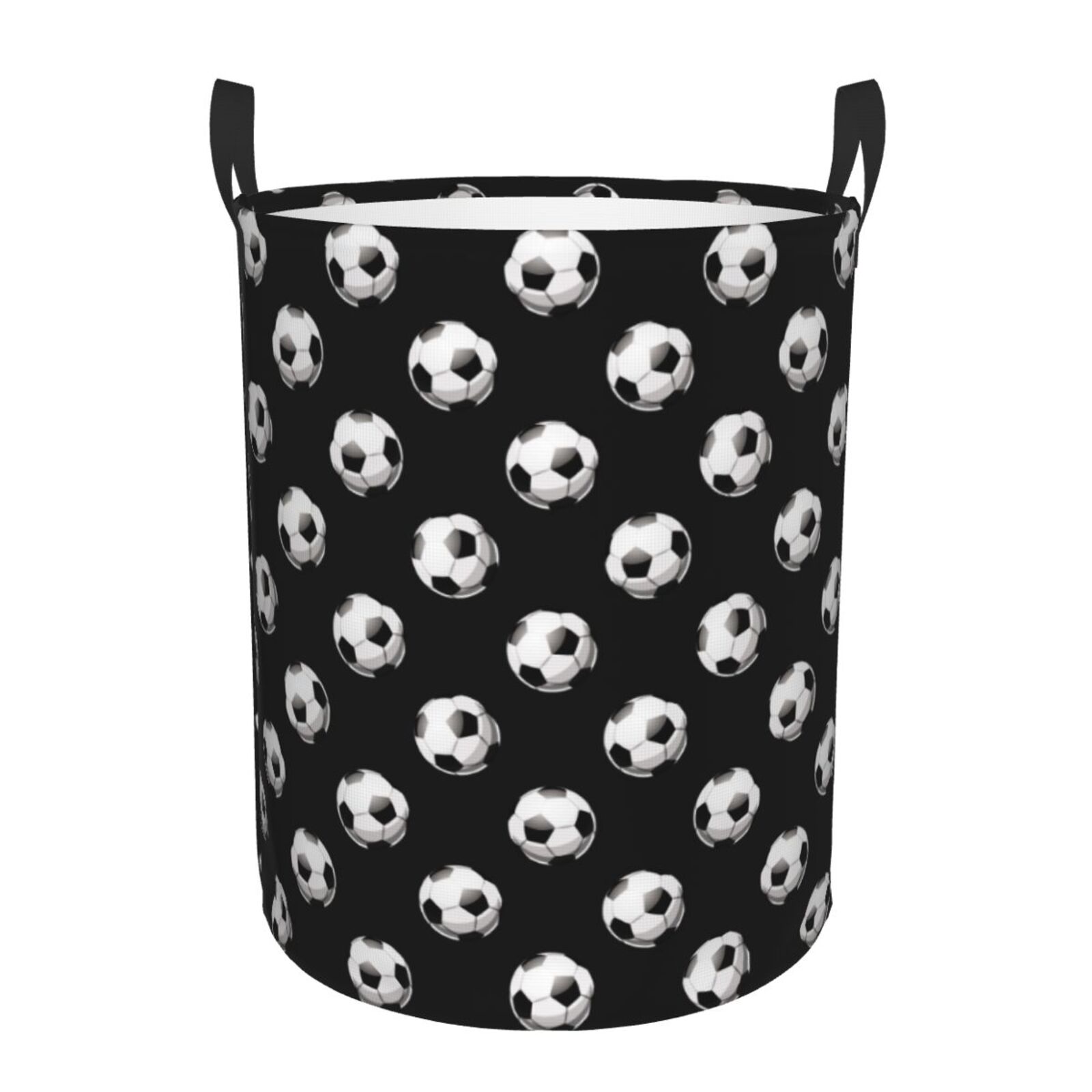 Laundry Basket, football soccer ball black Laundry Hamper Waterproof ...
