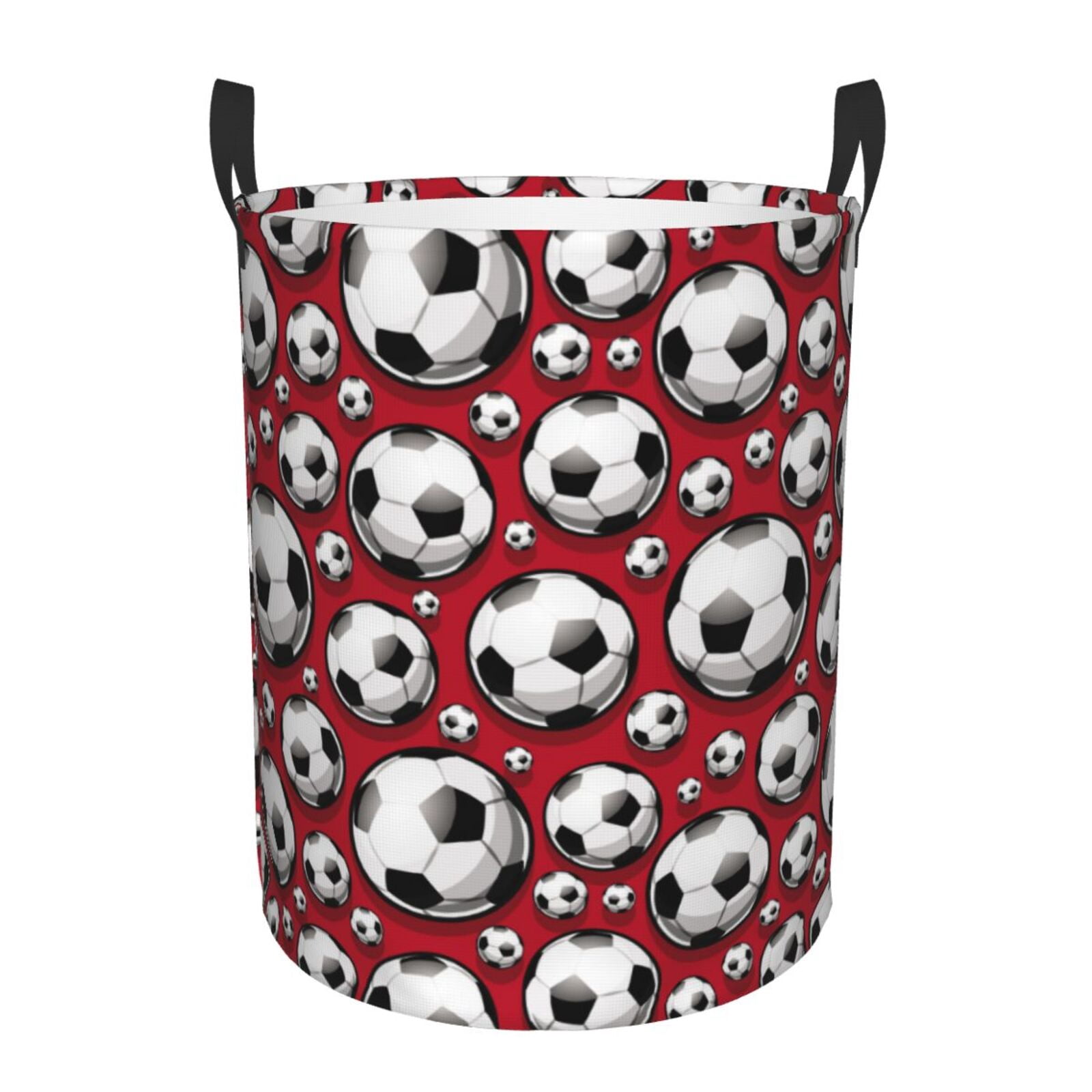 Laundry Basket, football soccer ball red Laundry Hamper Waterproof ...