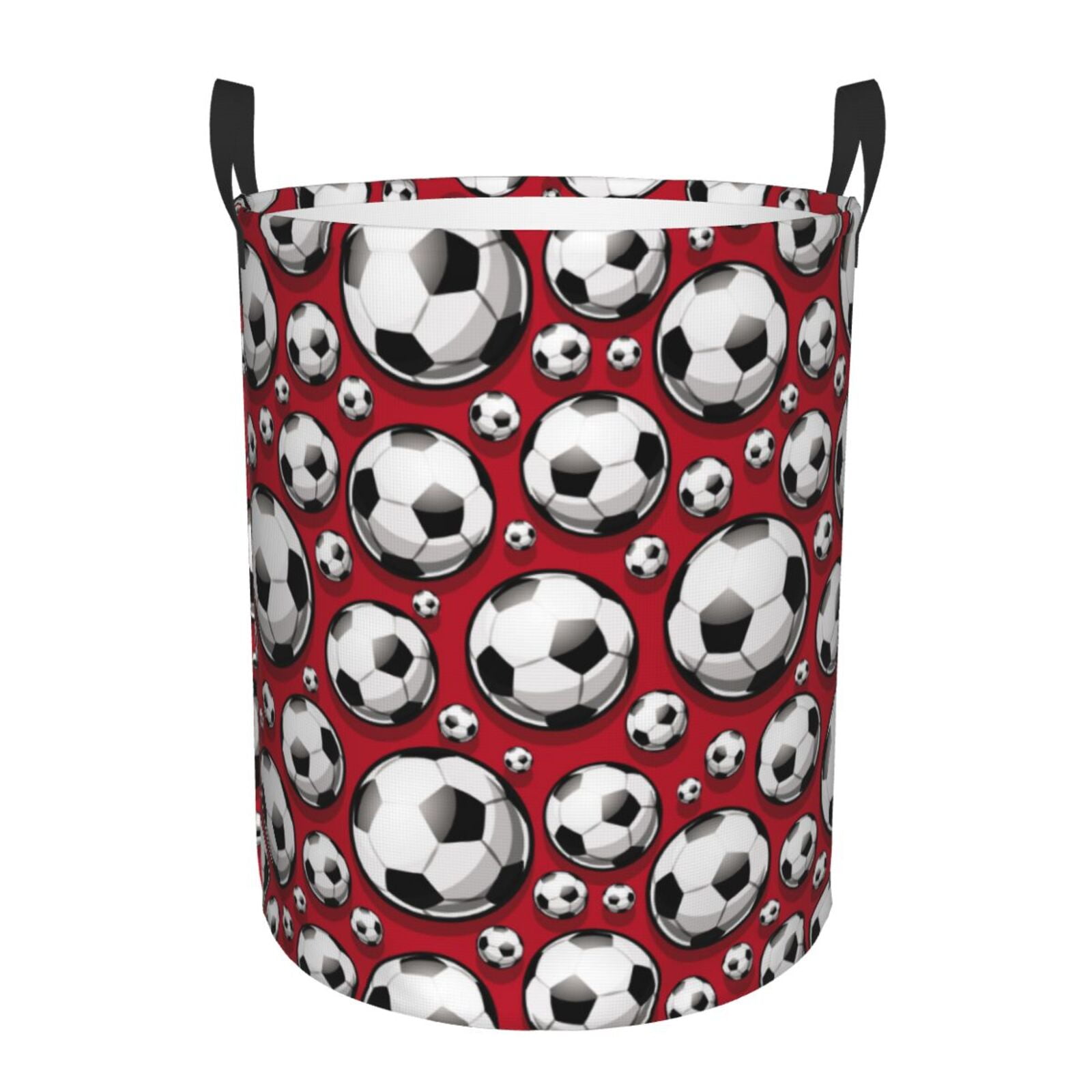 Laundry Basket - football soccer ball red Waterproof Laundry Hamper ...