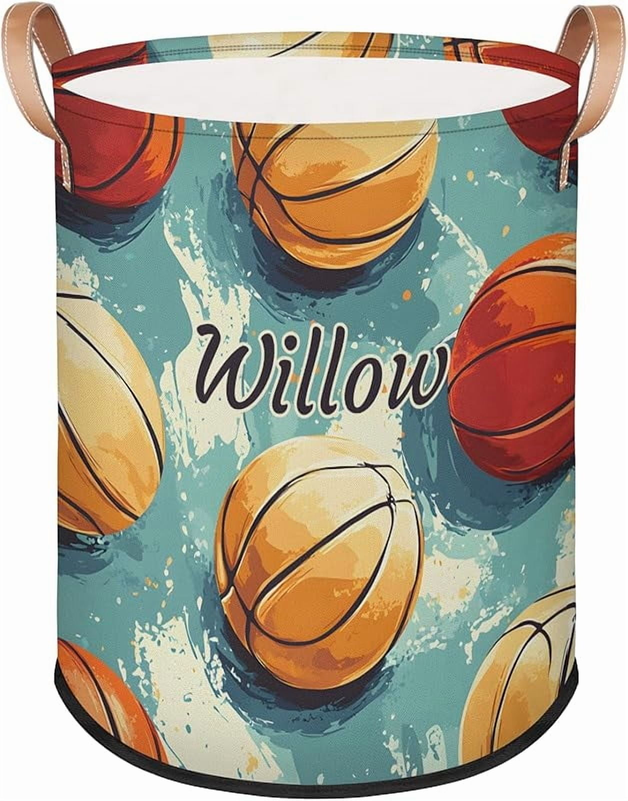 Laundry-Basket for Baby Boys Girls Basketball Blue Personalized Laundry ...