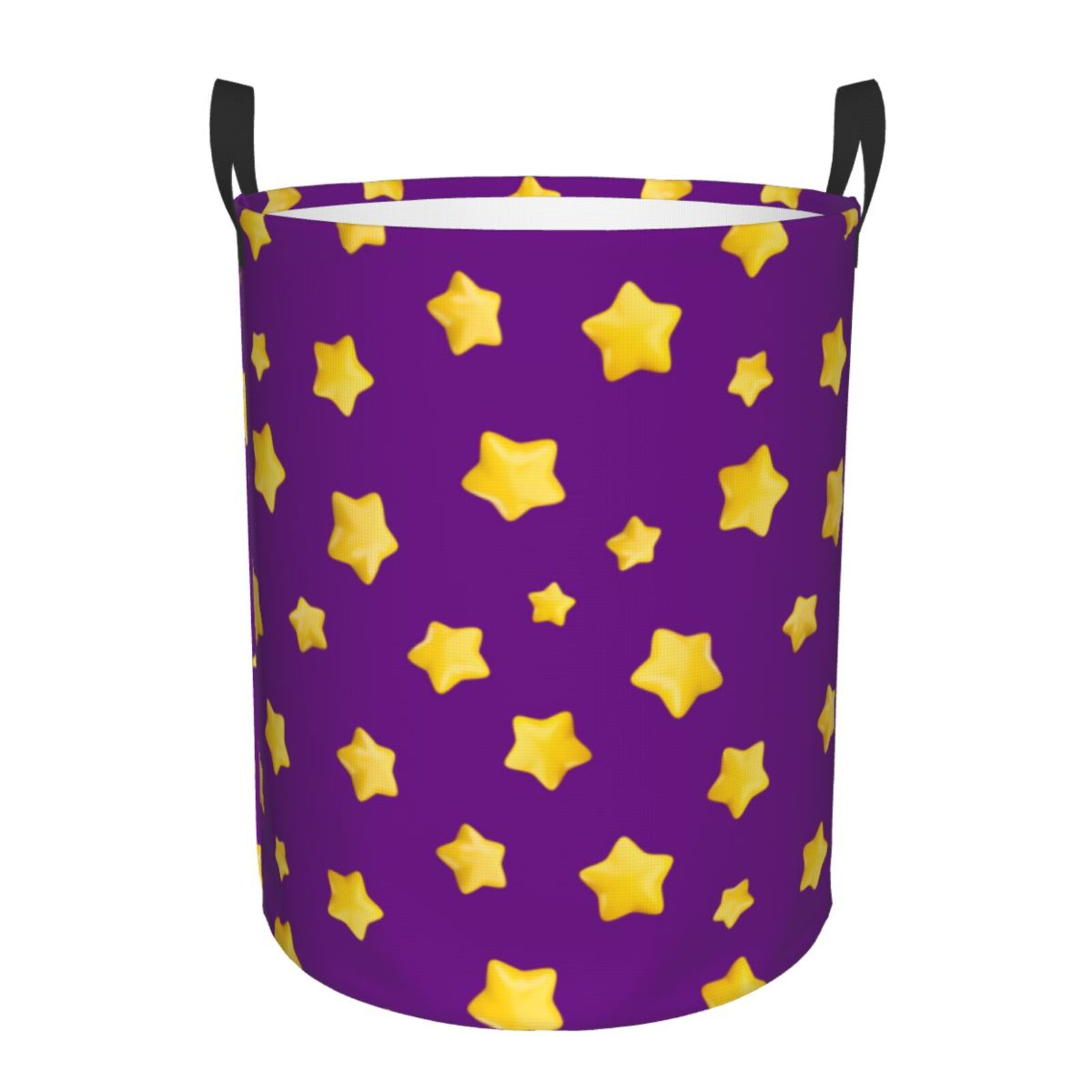 Laundry Basket, golden star purple cute Laundry Hamper Waterproof ...
