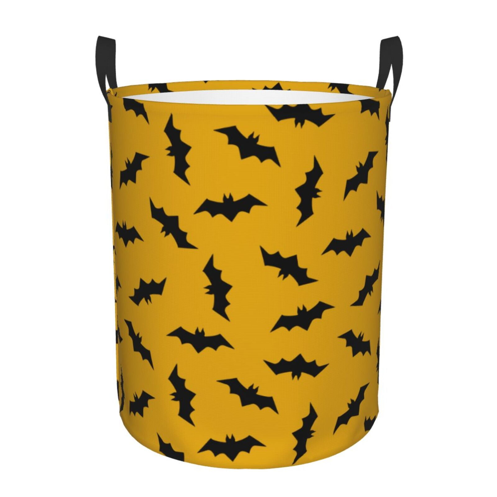 Laundry Basket, halloween black bats yellow Laundry Hamper Waterproof ...