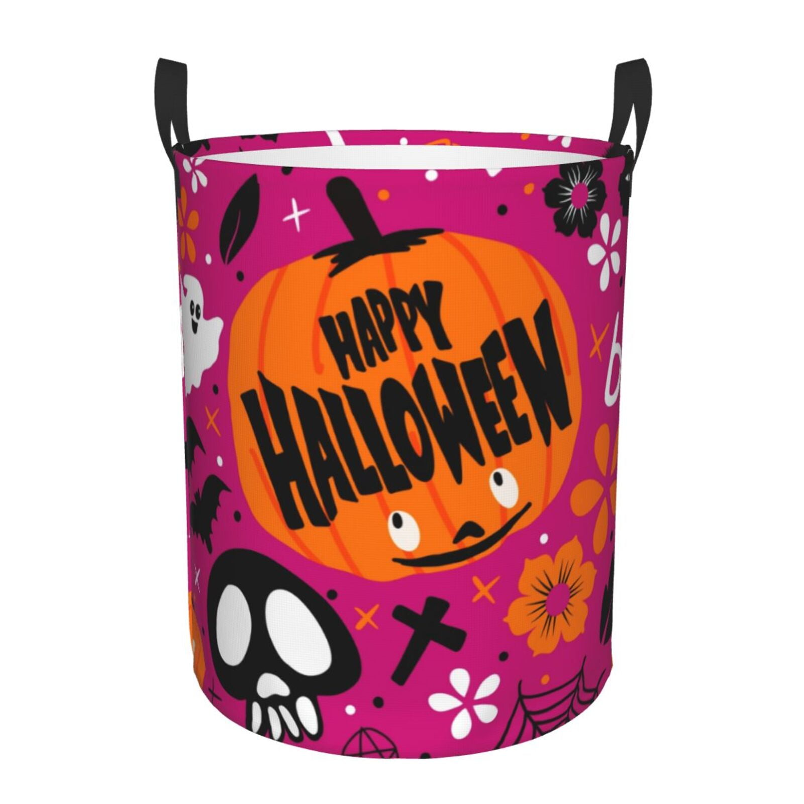 Laundry Basket, happy spooky elements pink Waterproof Laundry Hamper ...