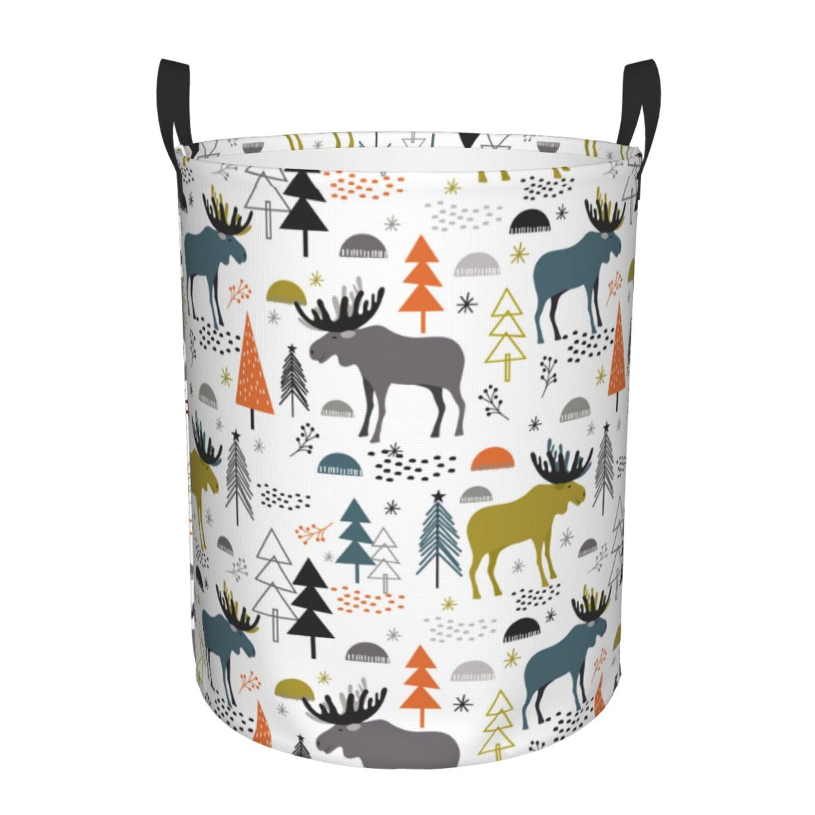 Laundry Basket, moose fores trees cartoon Laundry Hamper Waterproof ...