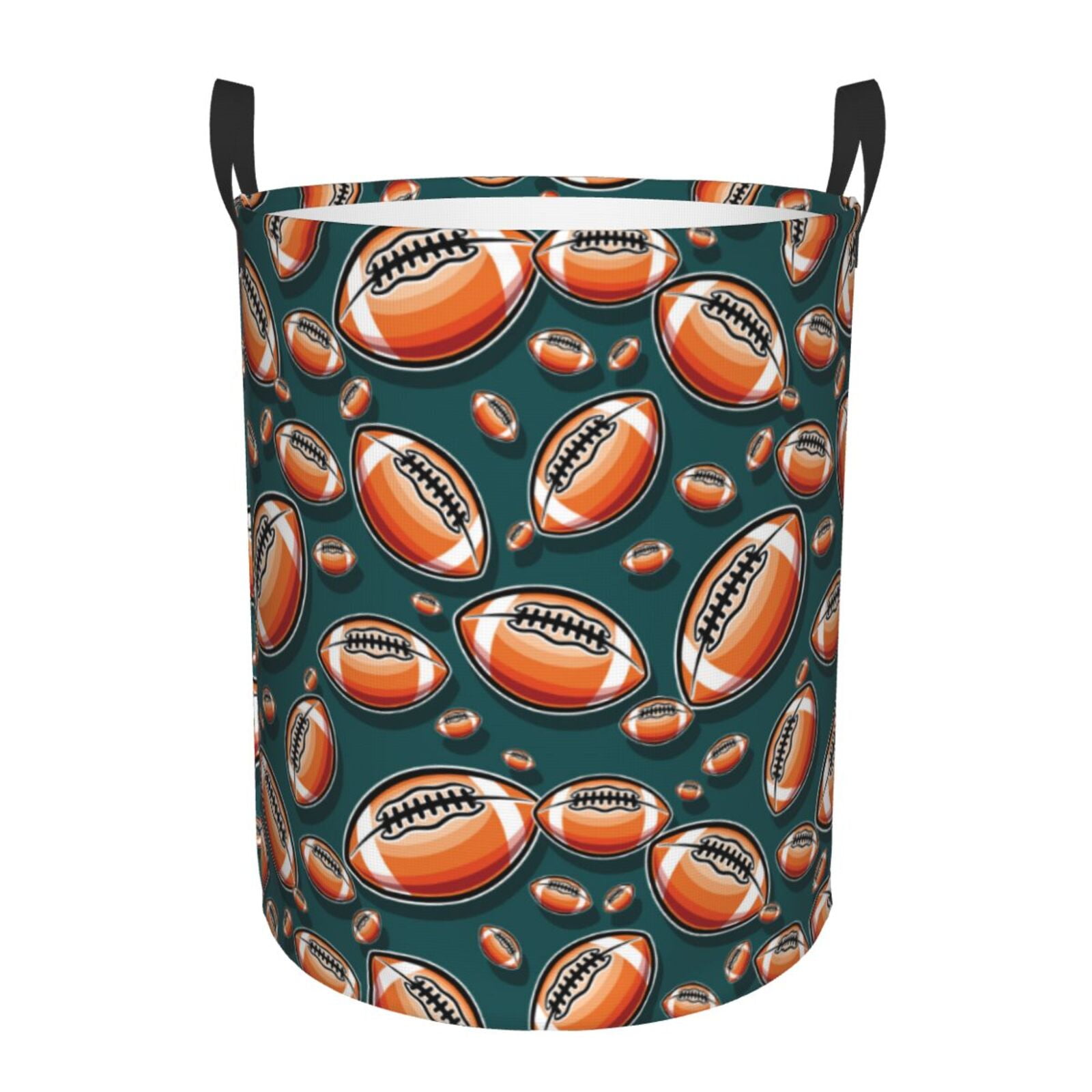 Laundry Basket, orange cool American football Laundry Hamper Waterproof ...