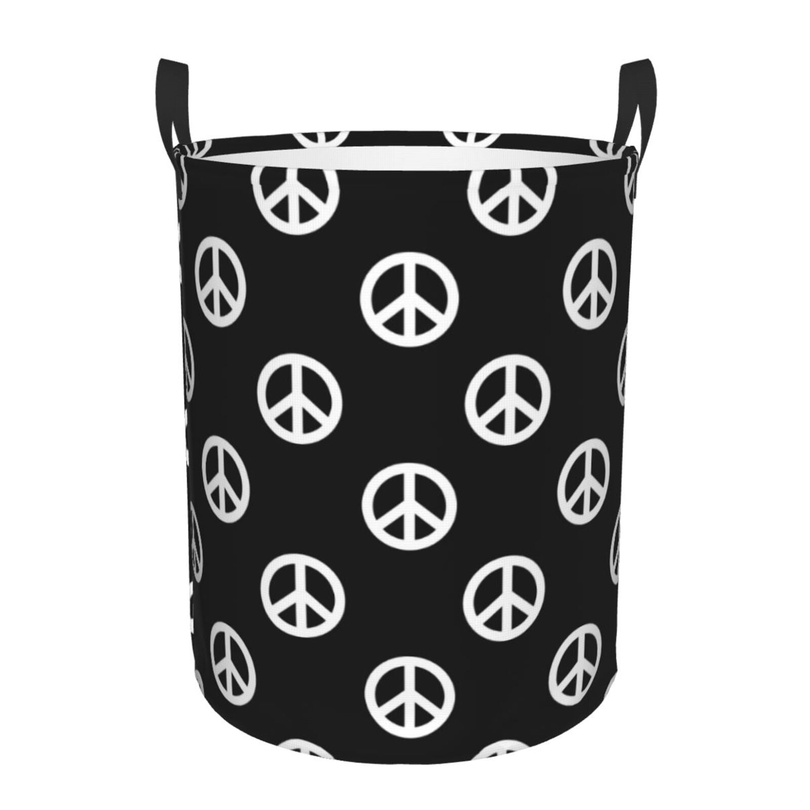 Laundry Basket, peace sign boho style black Waterproof Laundry Hamper ...