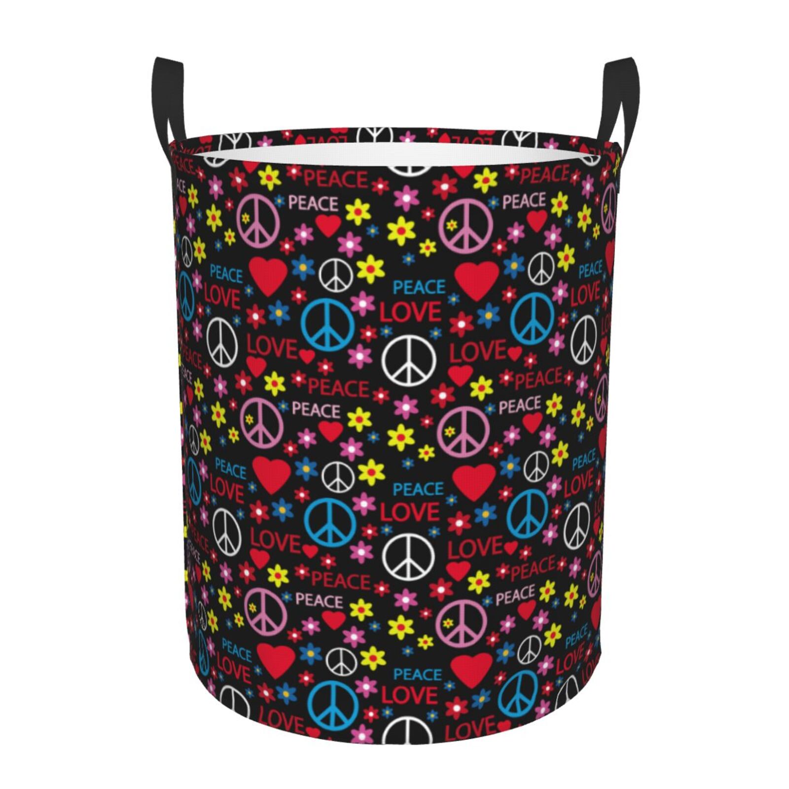 Laundry Basket, peace sign love flower heart Waterproof Laundry Hamper ...