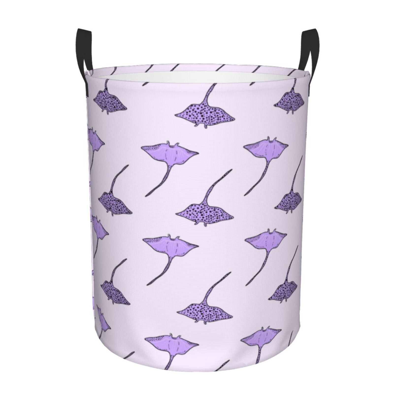 Laundry Basket, purple Stingray Fish Cute Dots Waterproof Laundry ...