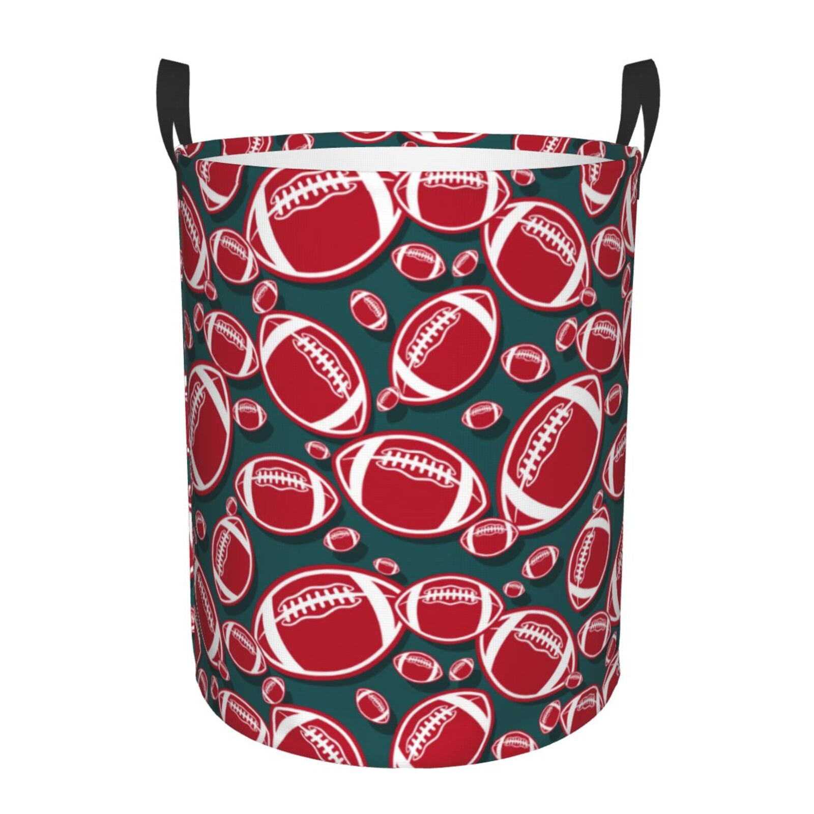 Laundry Basket - red American football Rugby Waterproof Laundry Hamper ...