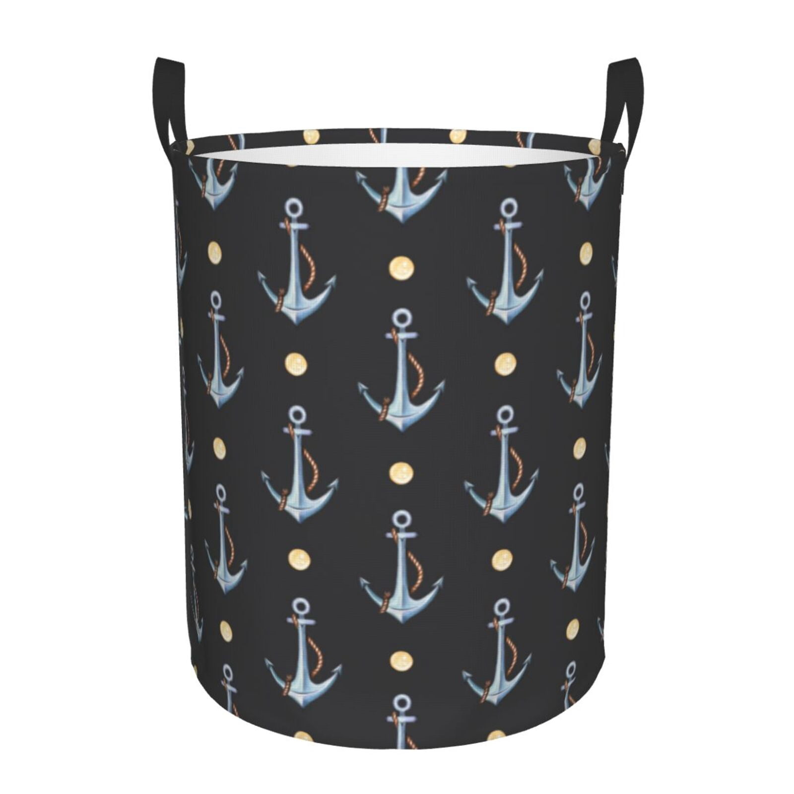 Laundry Basket - ship anchors rope black cool Waterproof Laundry Hamper ...