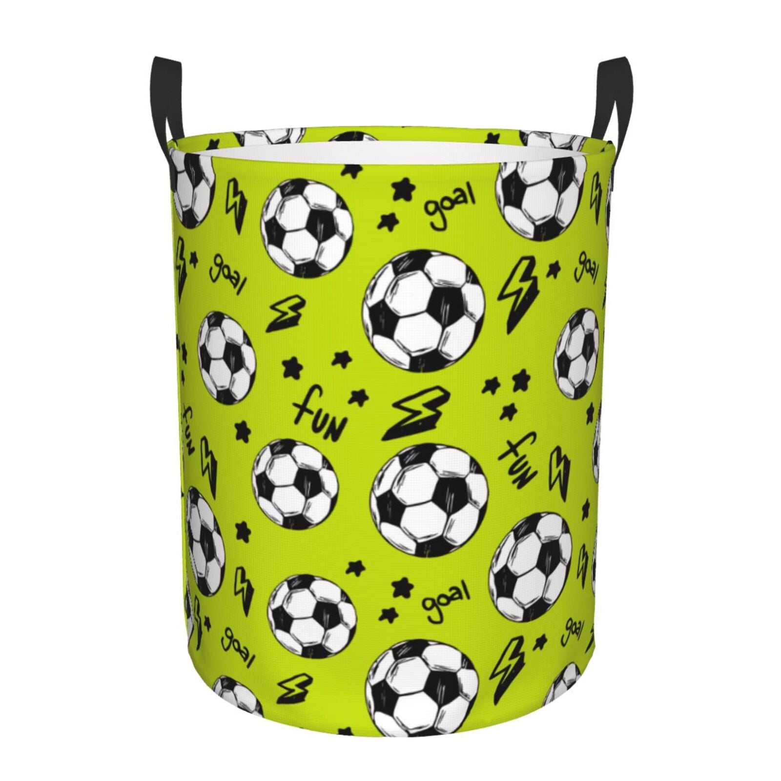 Laundry Basket, soccer football star lightgreen Waterproof Laundry ...