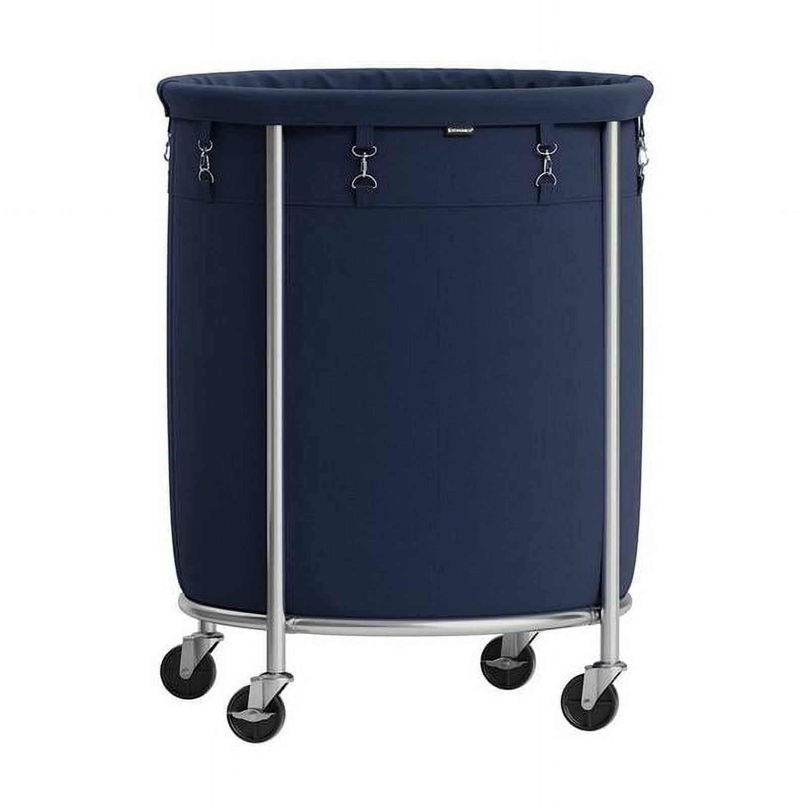 Laundry Basket with Wheels, Rolling Laundry Hamper, Round Laundry Cart ...