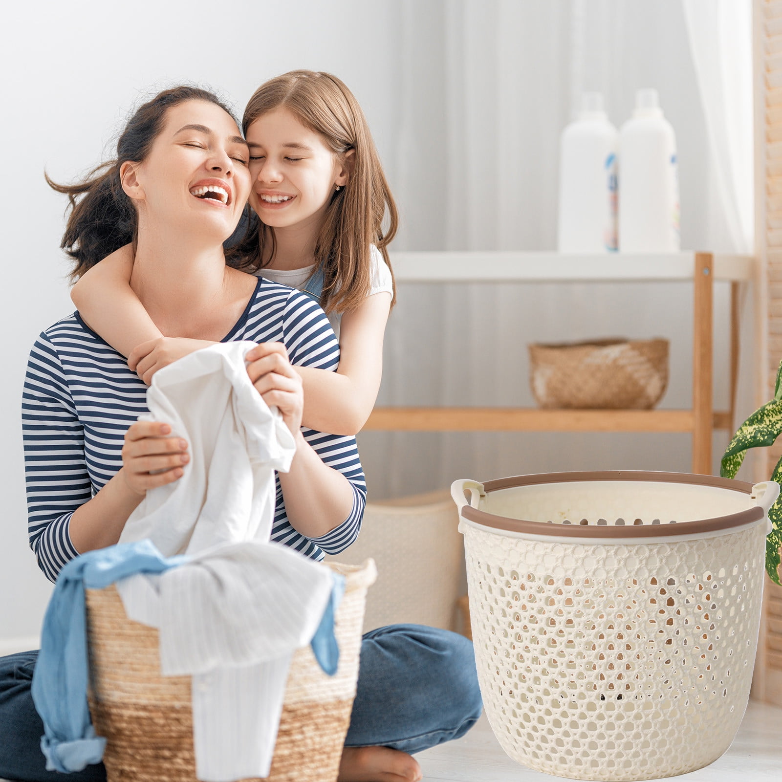 Laundry Baskets Plastic Round,Washing Basket Clothes Hamper,Laundry ...