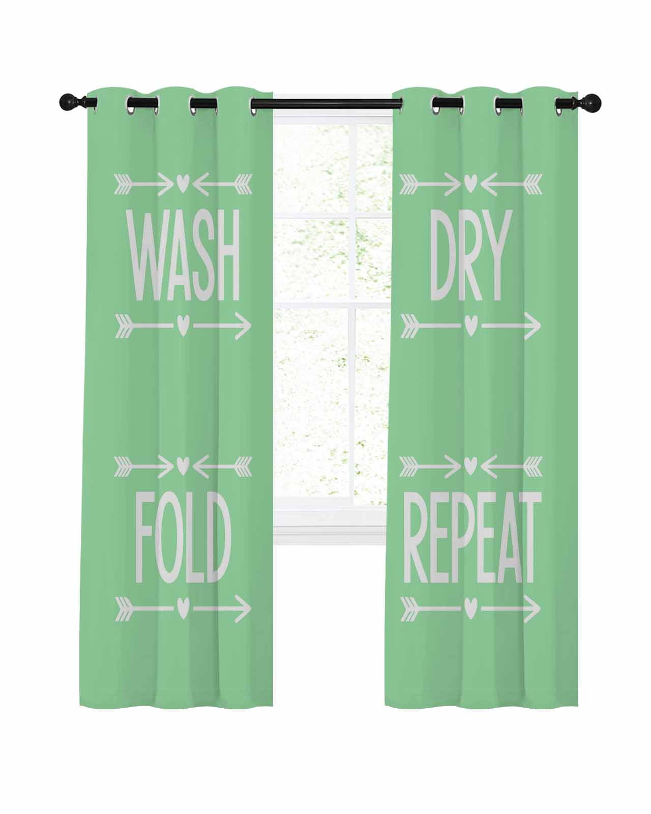Laundry Blackout Curtains 72 Inch Length Wash Dry Fold Repeat Arrows ...