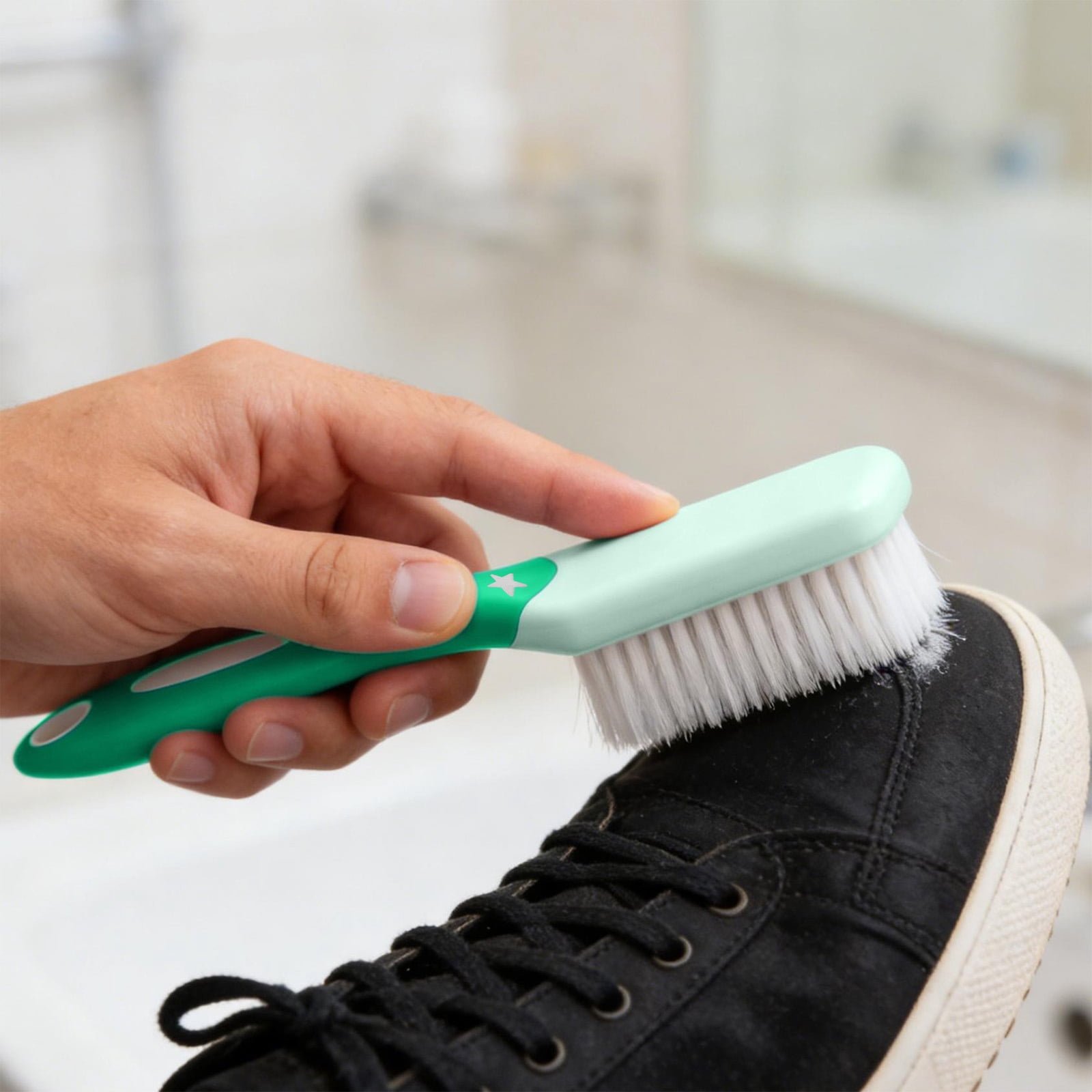 Laundry Brush and Shoe Brush with Long Handle, Soft Bristles for Gentle ...