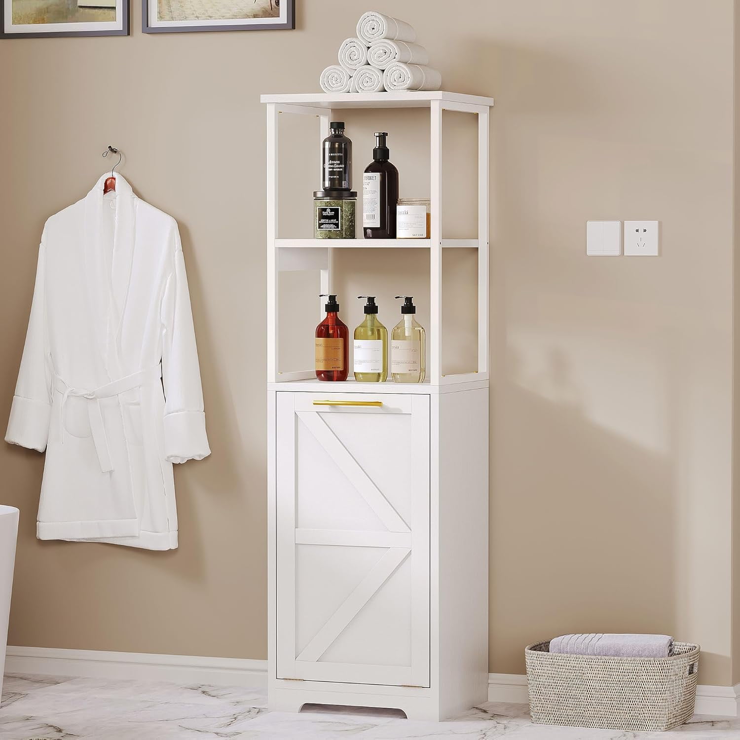 Laundry Cabinet, Tilt Out Laundry Hamper Hidden Laundry Hamper Cabinet ...