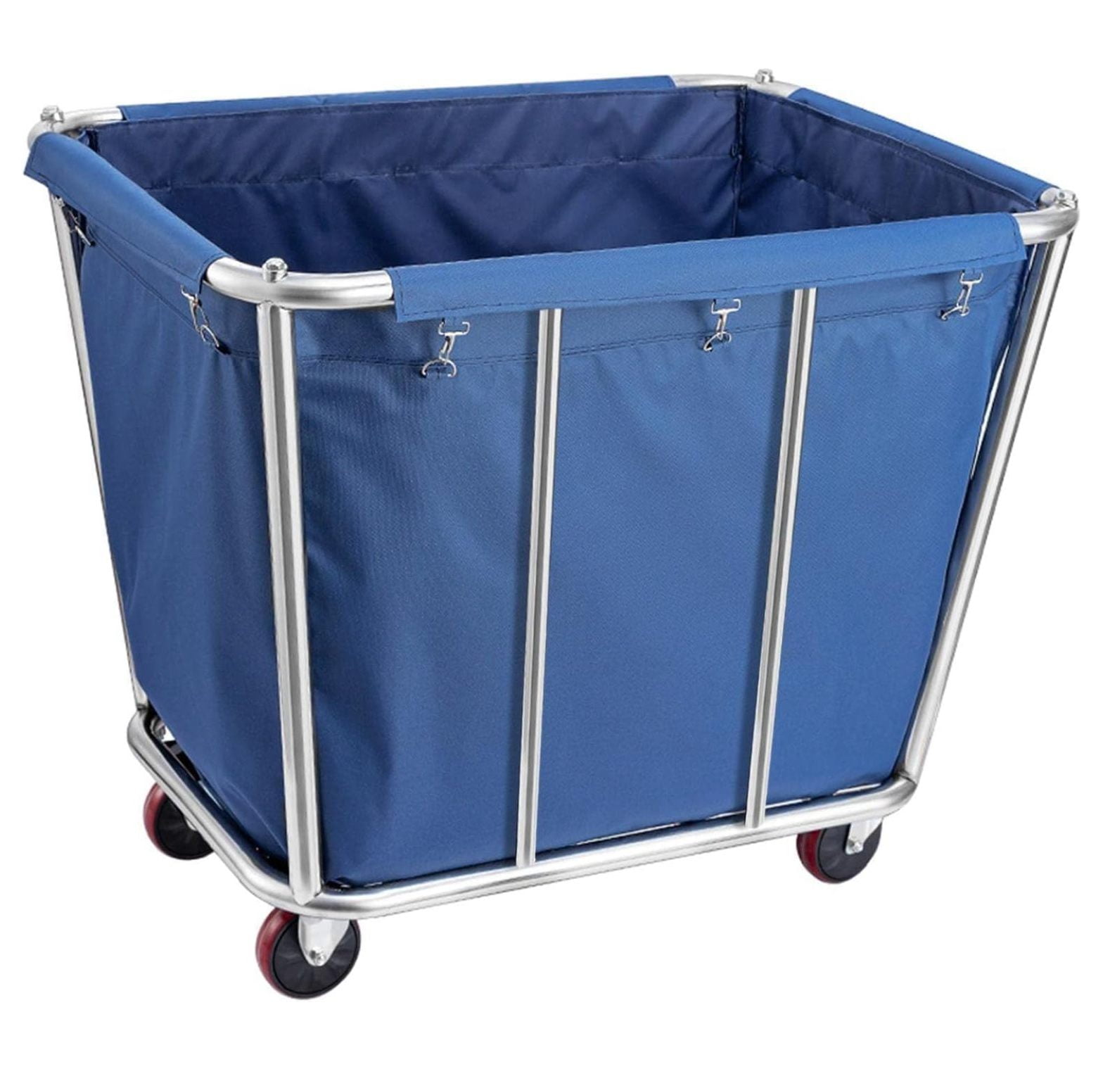 Laundry Cart /Home,10 Bushels Heavy Duty Large Stainless Steel Rolling ...