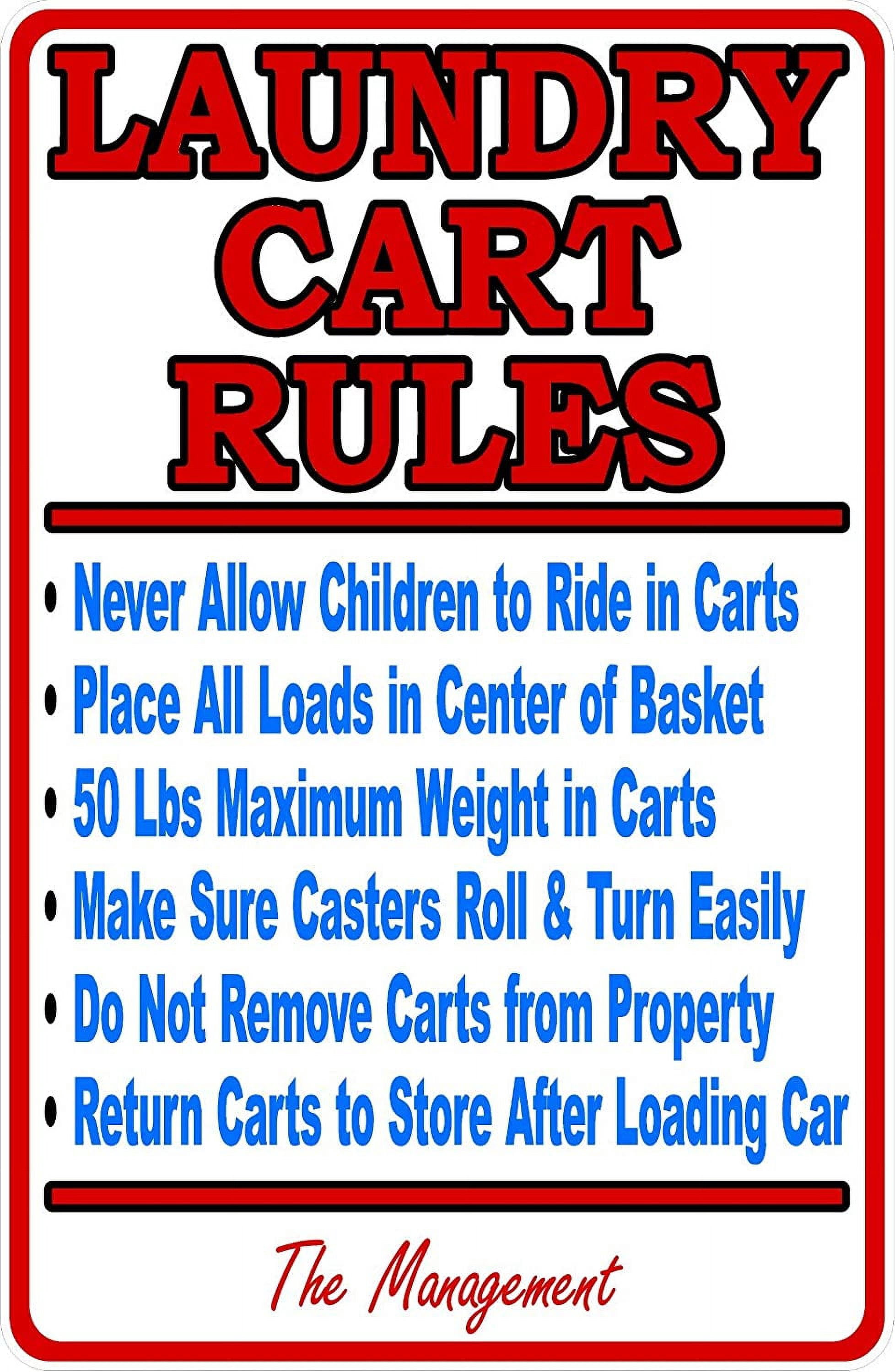 Laundry Cart Rules Laundromat Sign Coin Laundry Metal Sign,Applicable ...
