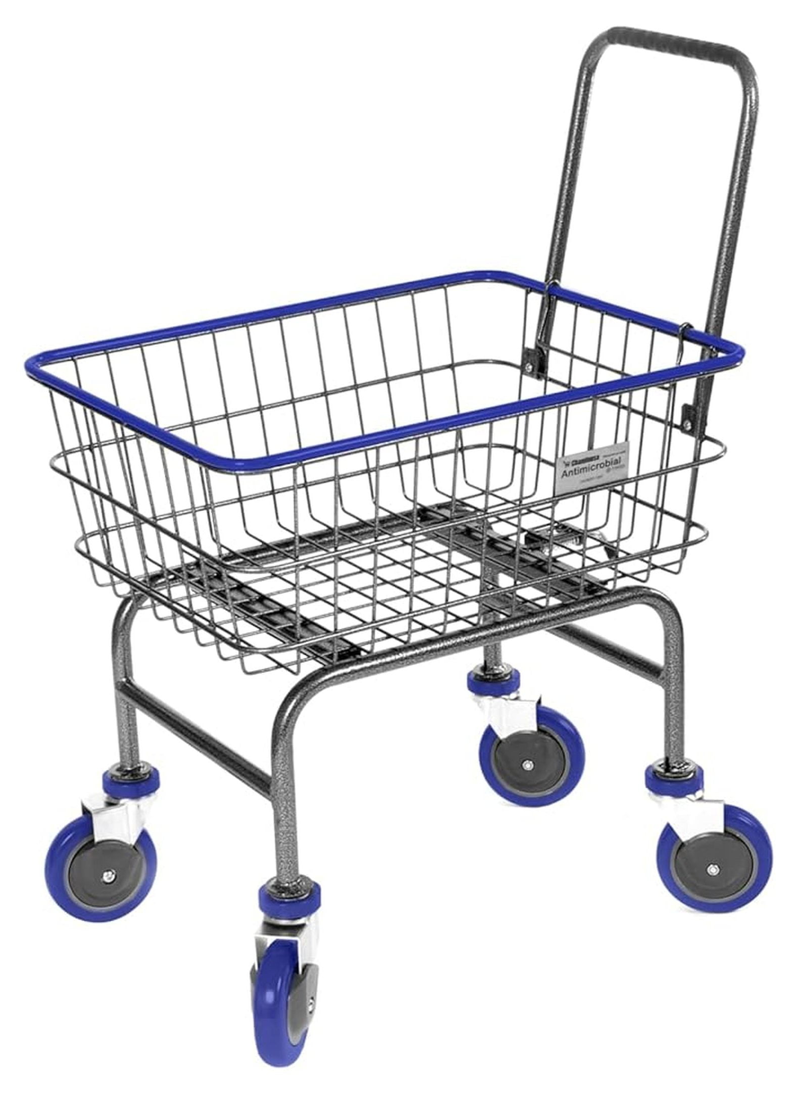 Laundry Cart with Wheels - Heavy Duty Utility Cart, 1.8 Bushel Metal ...