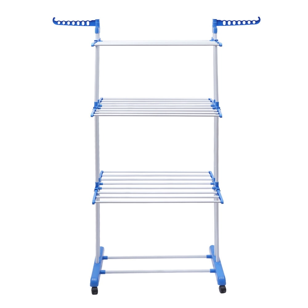 Laundry Clothes Drying Rack Folding Garment Rolling Dryer Hanger Heavy ...