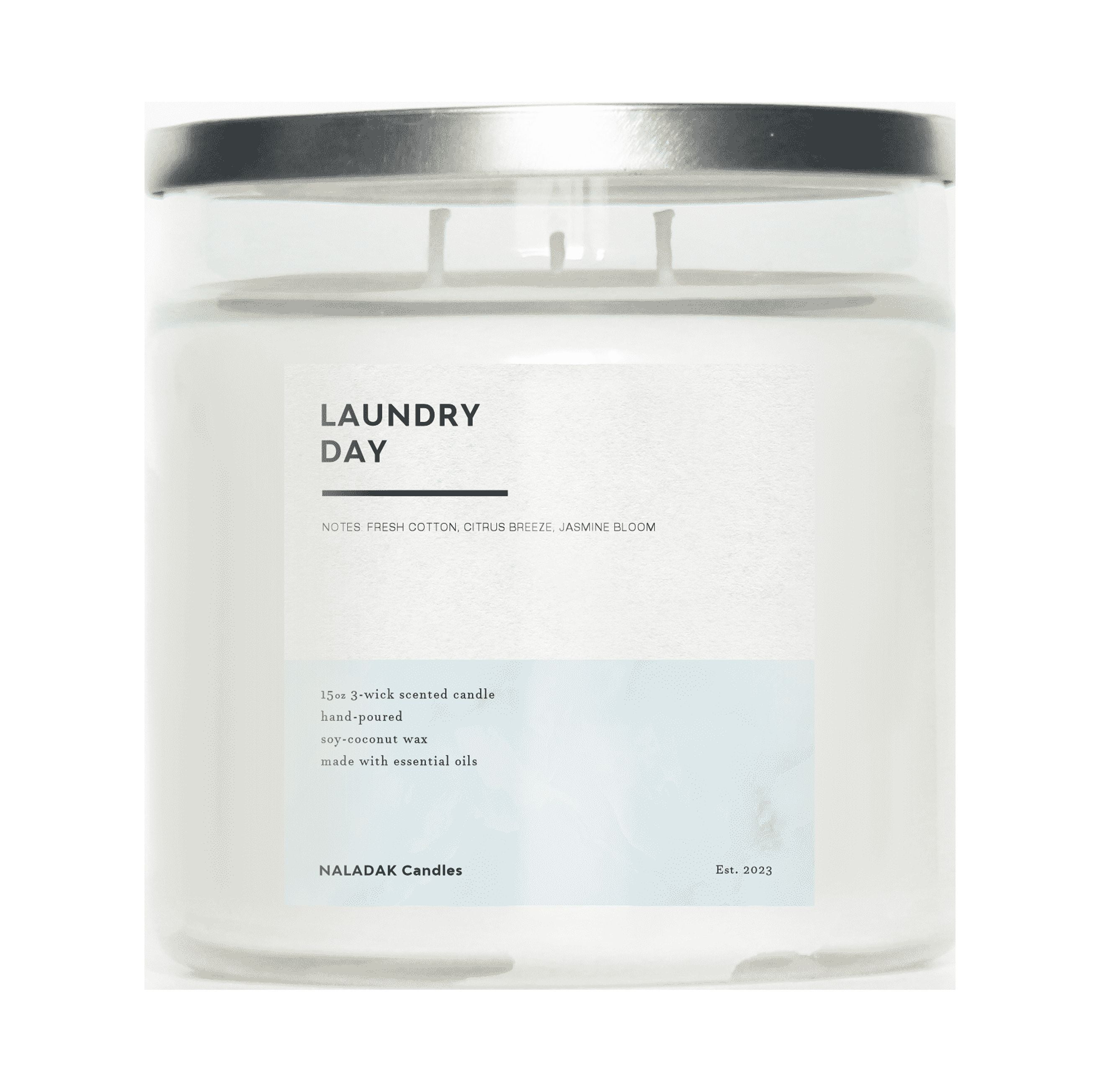 Laundry Day 15oz 3-wick Soy Candle by NALADAK Candles - Walmart.com