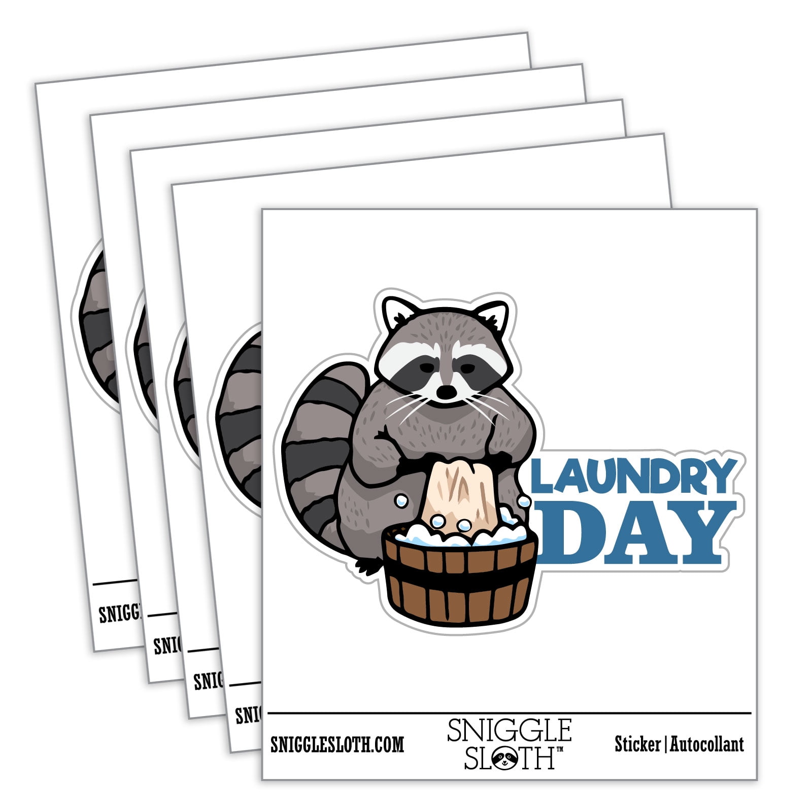 Laundry Day Raccoon Cleaning Clothes Car Window Bumper Water Bottle ...