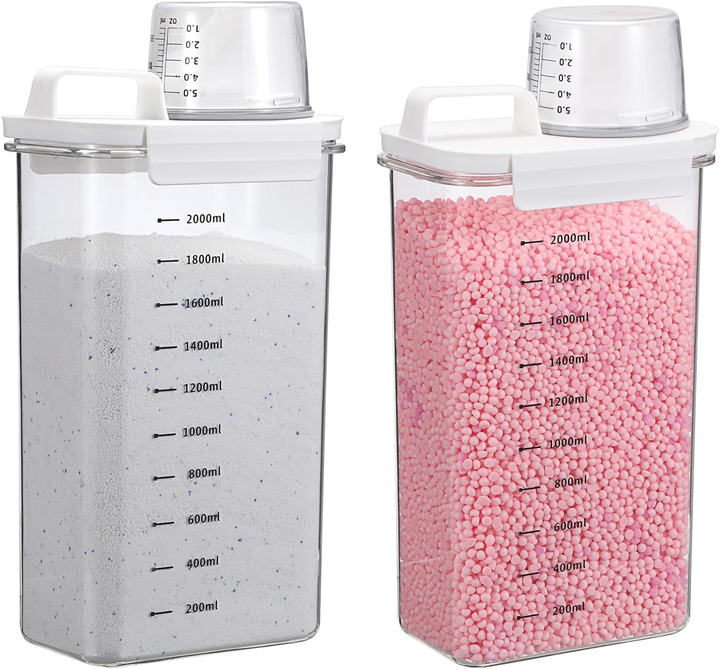 Laundry Detergent Dispenser 2 Pcs Sturdy Plastic Laundry Powder Storage ...