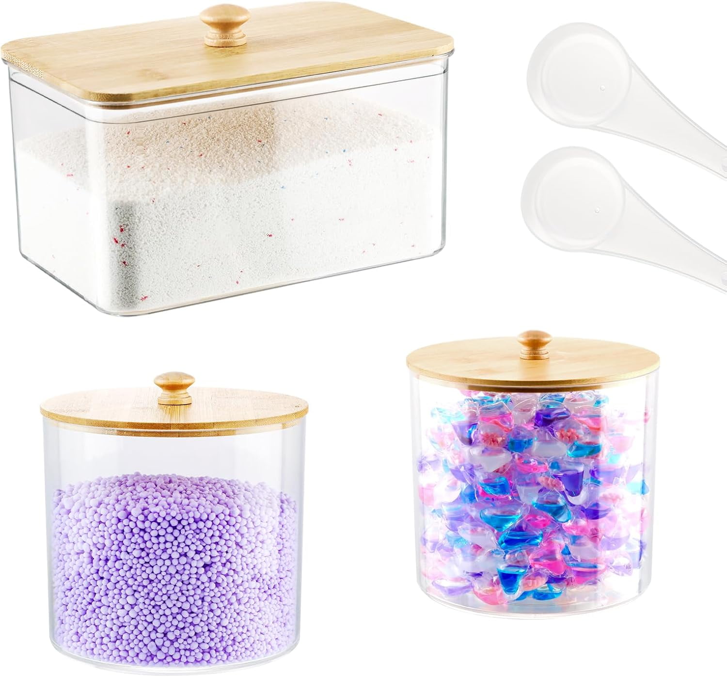 Laundry Detergent Dispenser, 3 Pack Clear Laundry Pods Container ...