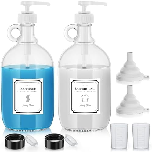 Laundry Detergent Dispenser,64oz Fabric Softener Dispenser,Glass Liquid ...