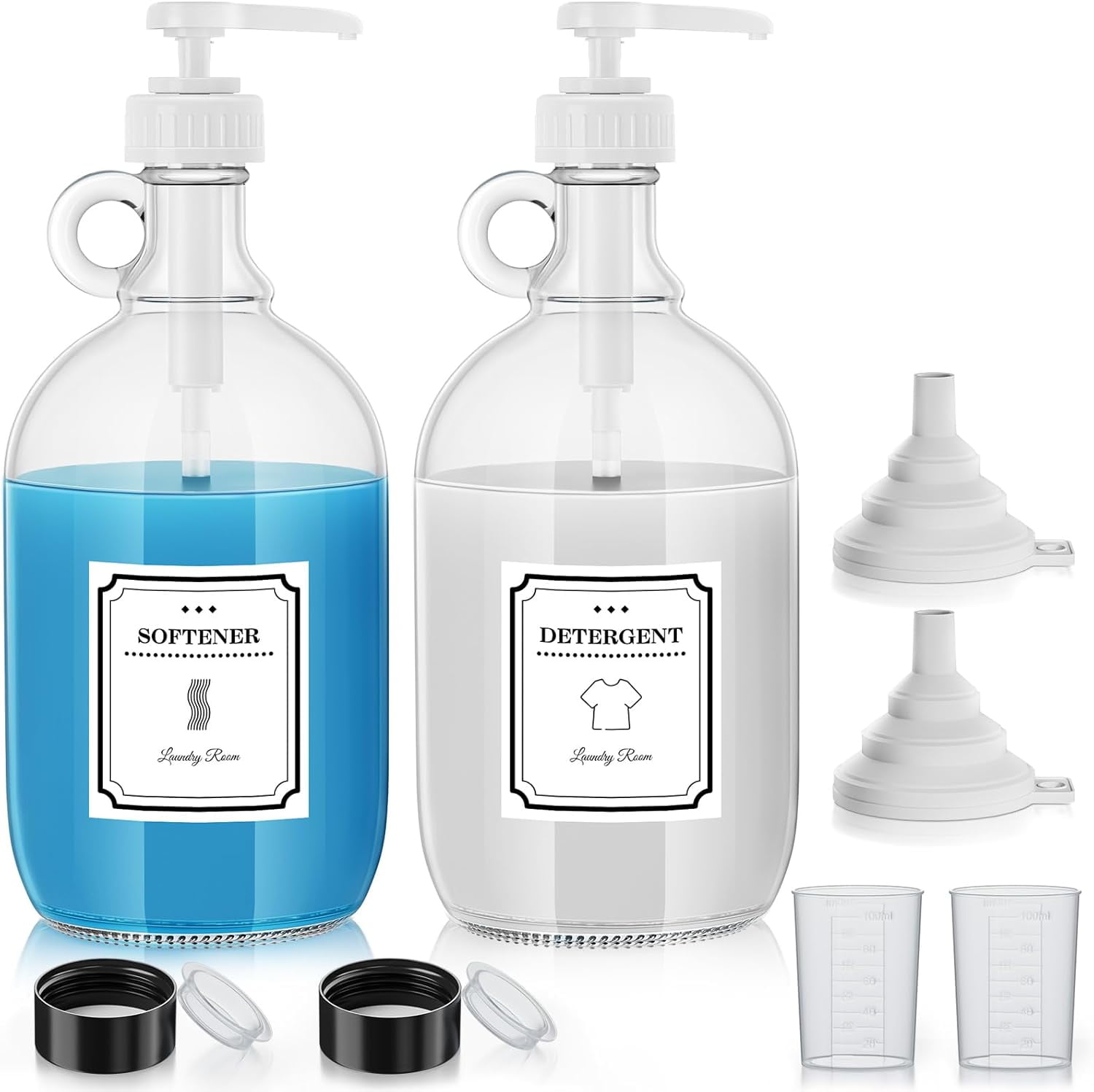 Laundry Detergent Dispenser,64oz Fabric Softener Dispenser,Glass Liquid ...