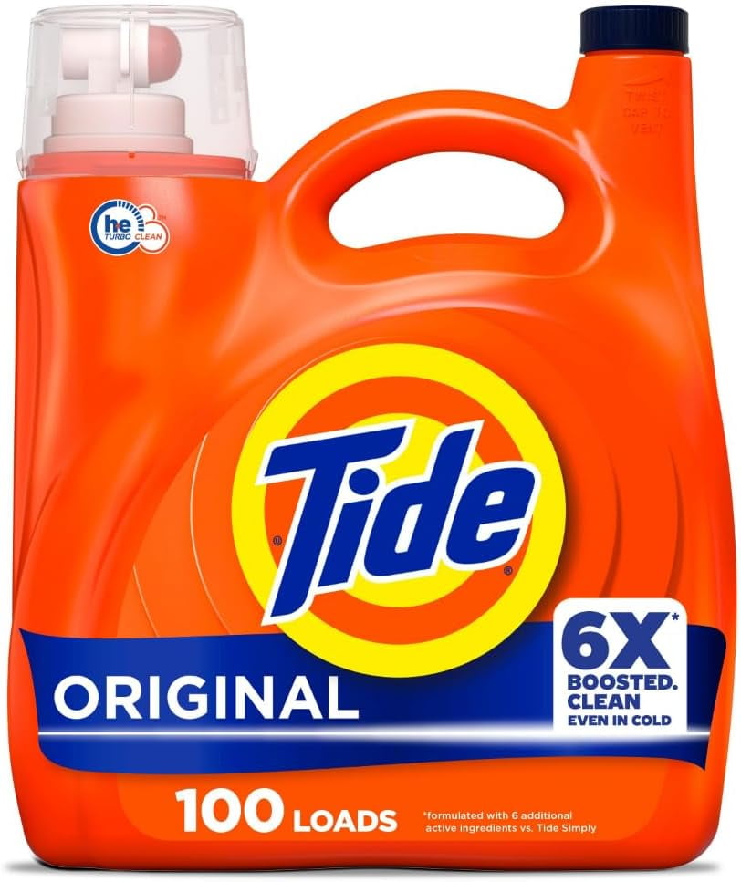 Liquid Laundry Detergent, Original Scent, 125 fl oz, 100 Loads, Boosted ...