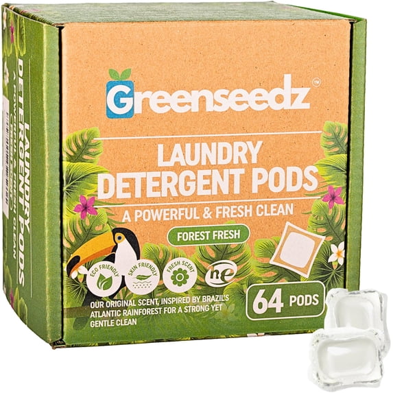 Laundry Detergent Pods, 64 Count, Fresh Scent, Eco Friendly ...