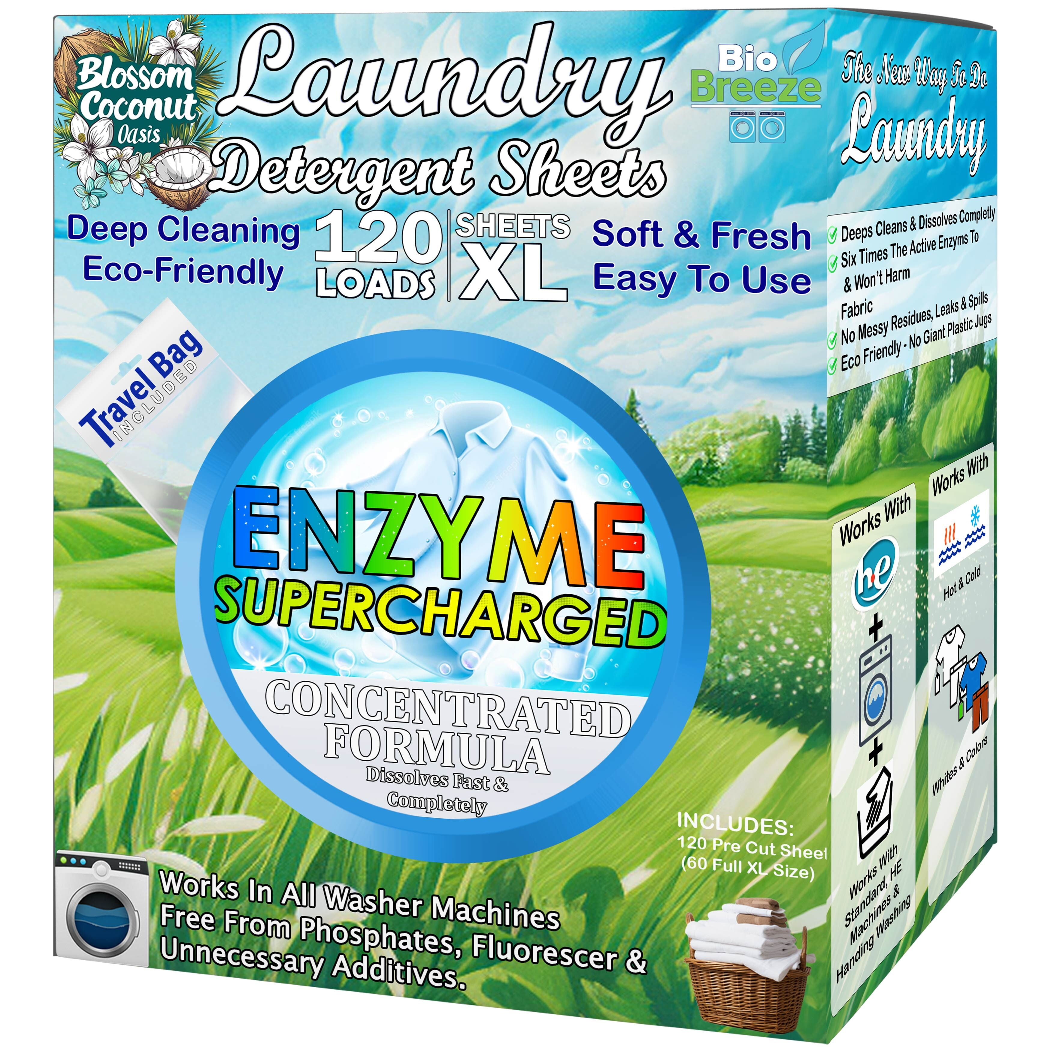 Laundry Detergent Sheets (120 XL Sheets) - Eco Friendly, Hypoallergenic ...