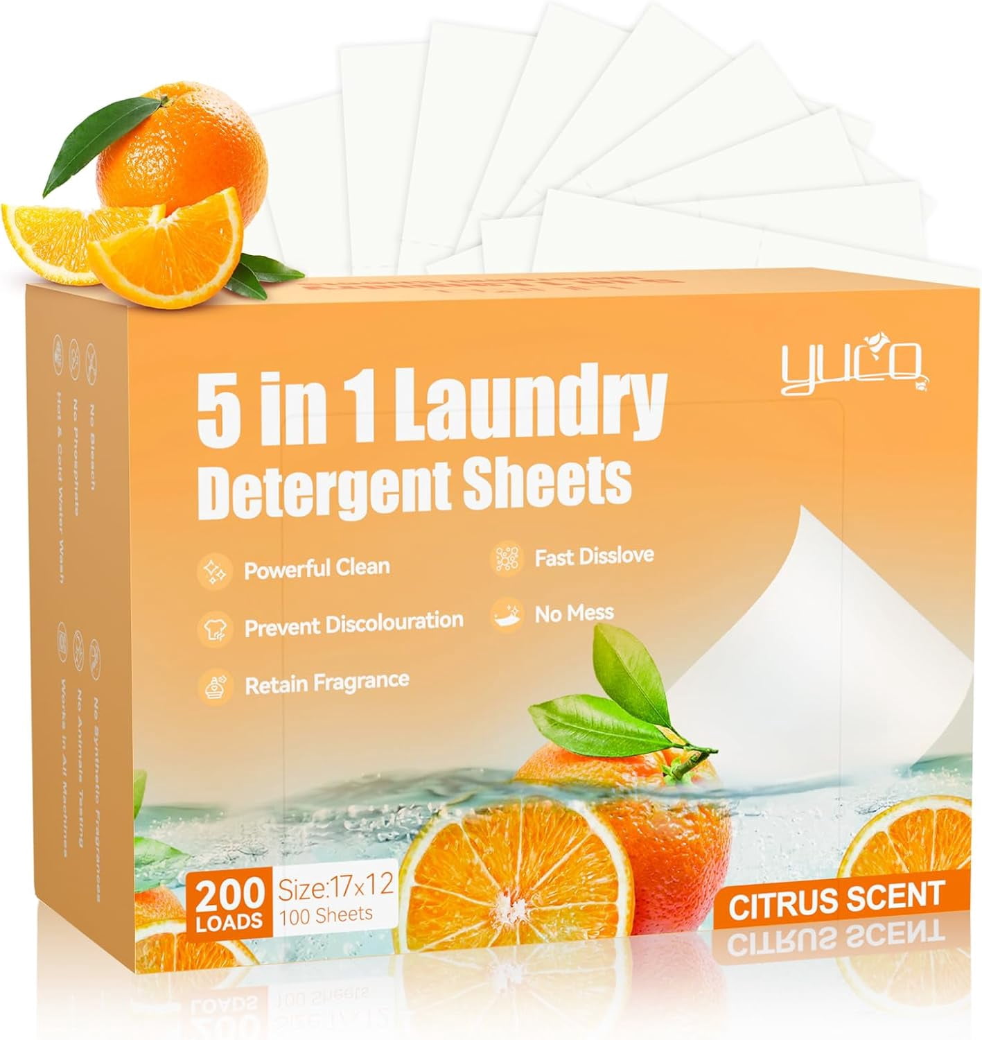 Laundry Detergent Sheets 200 Loads Citrus Scent Laundry Soap Sheets ...