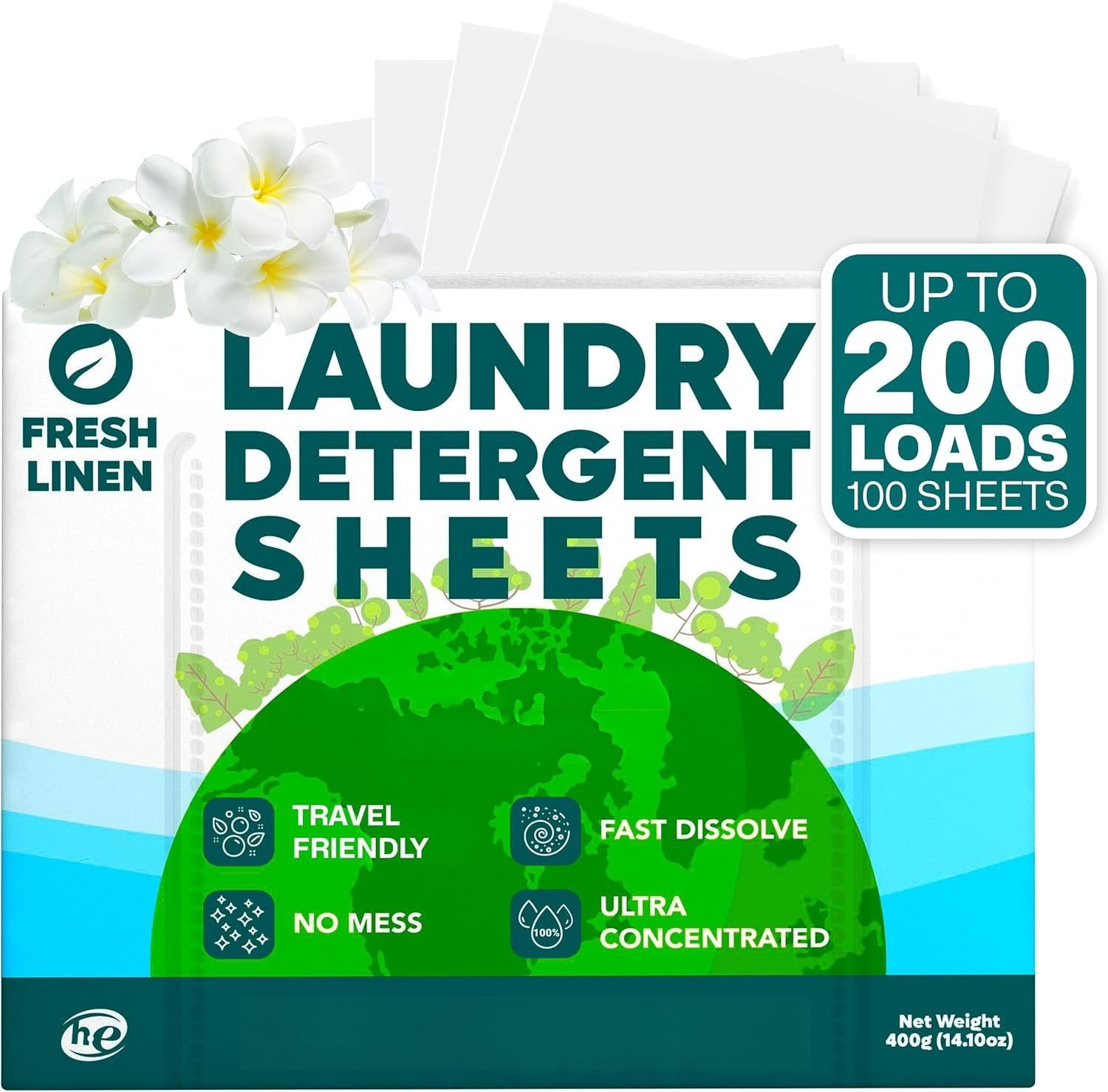 Laundry Detergent Sheets 200 Loads - Dissolvable Laundry Sheet for ...