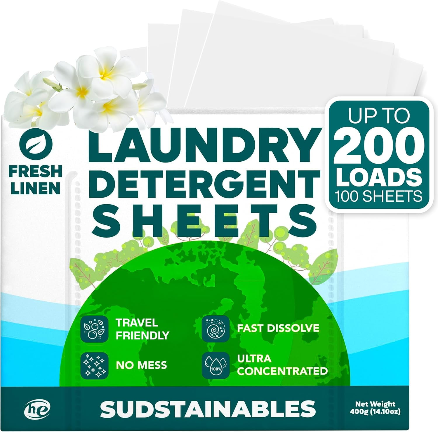 Laundry Detergent Sheets 200 Loads – Dissolvable Laundry Sheet for ...