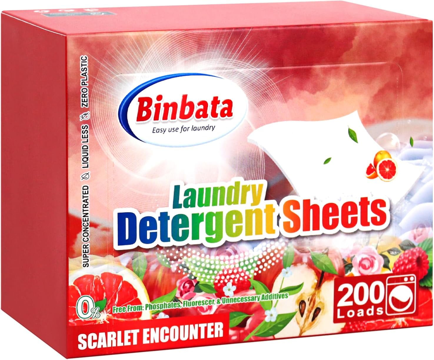 Laundry Detergent Sheets, 200 Loads Scarlet Encounter Scent Hypoallergenic Eco Laundry Sheets ...