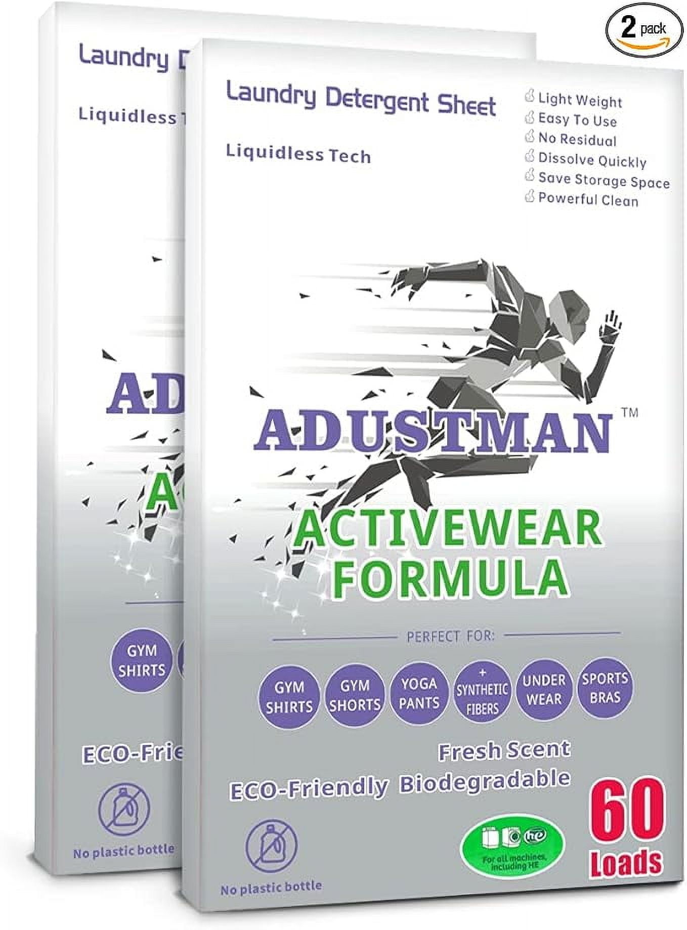 Laundry Detergent Sheets Active Wear Formula Breeze Fresh 120 loads 2 ...