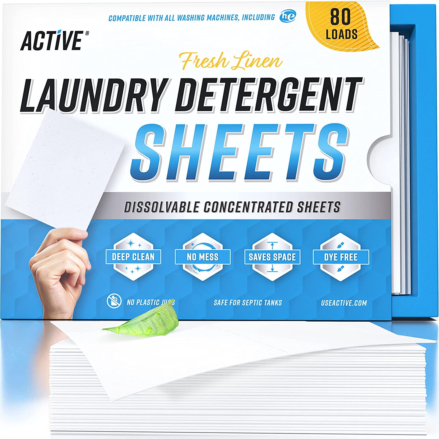 Laundry Detergent Sheets Eco Washing Strips - 80 Loads, Liquidless ...