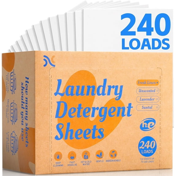 Laundry Detergent Sheets - Laundry Sheets, 240 Loads, , -, Linen Scent ...