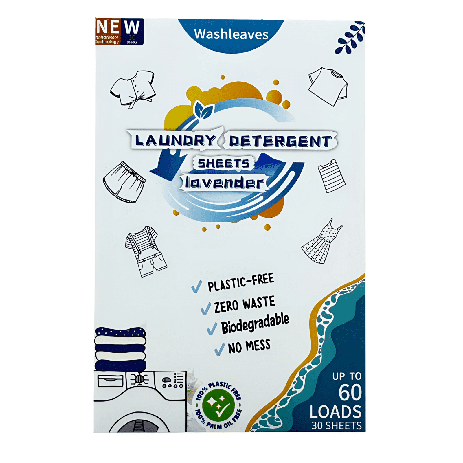 Laundry Detergent Sheets Lavander - 60 Loads (30 Sheets) No Plastic Jug ...