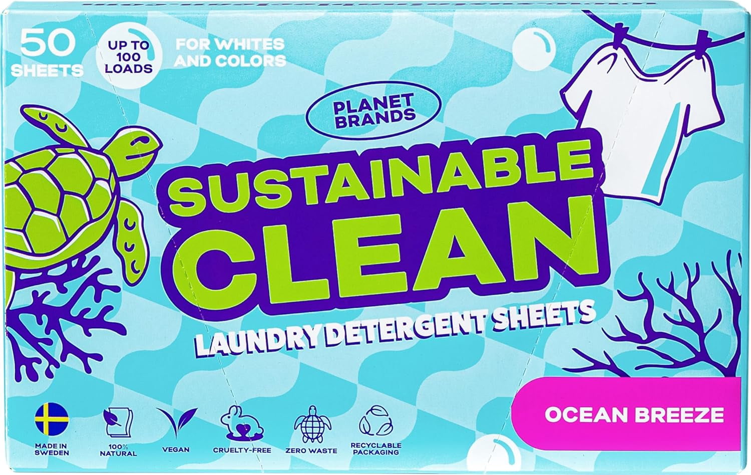 Laundry Detergent Sheets - Made in Sweden, Up to 100 loads 50 Sheets ...