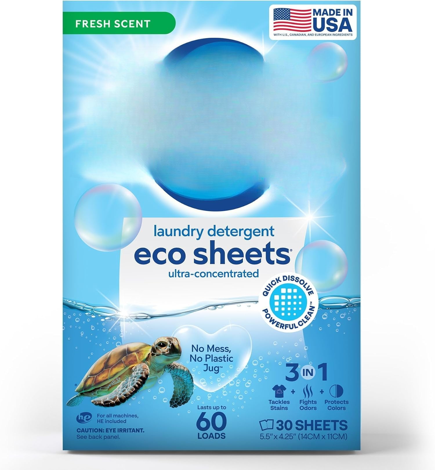 Laundry Detergent Sheets Scent - 60 Loads Eco Liquidless Soap - Travel ...
