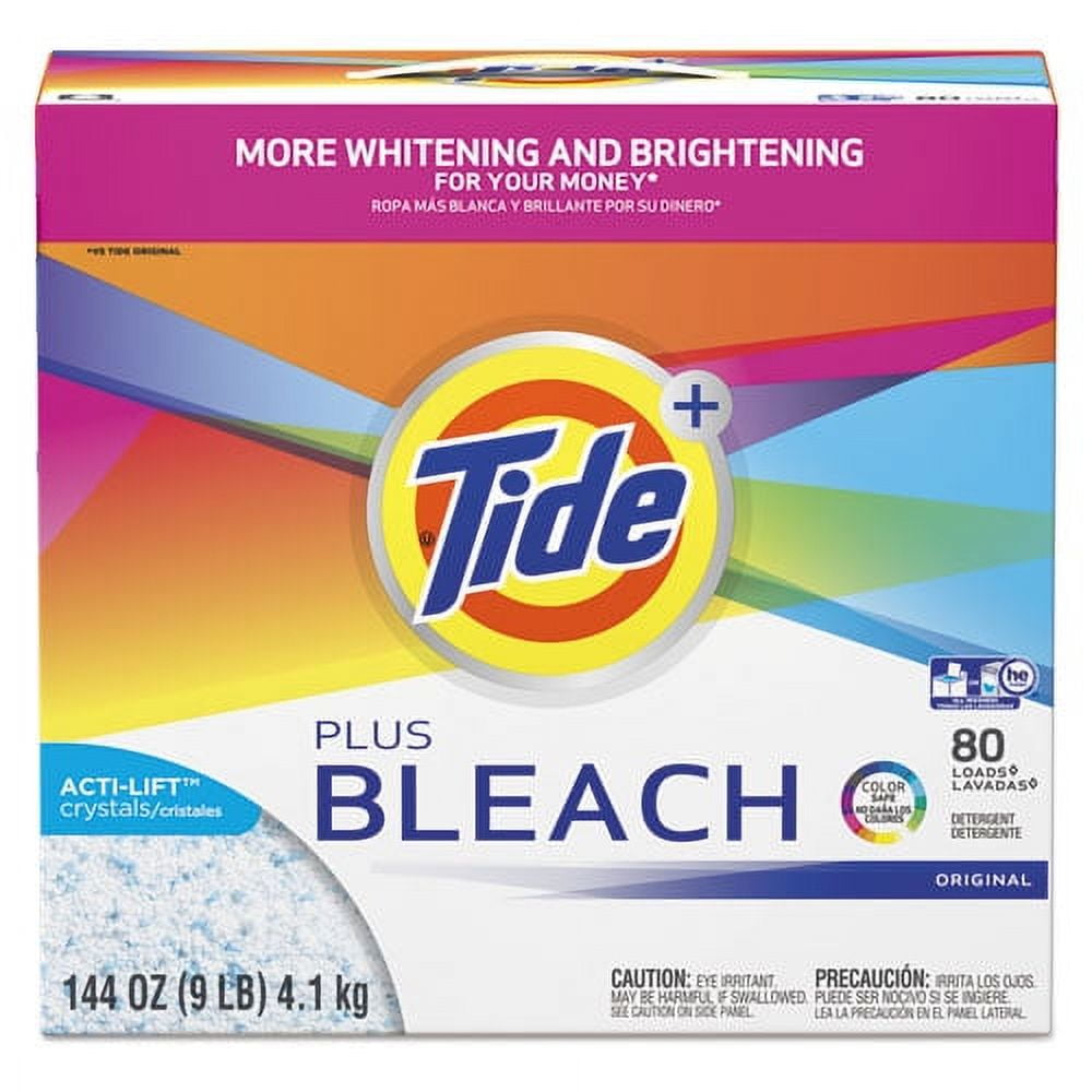 Tide Original Scent Laundry Detergent with Bleach, Powder Form, 144 Oz ...